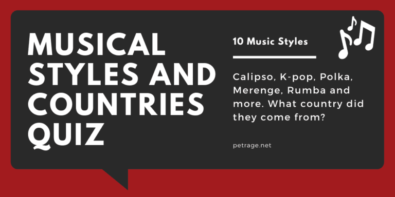 Musical Styles and Countries Quiz-PETRAGE